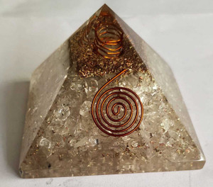 VASTU-SAMADHAN Crystal Natural Crystal Clear Quartz Orgone Pyramid ...