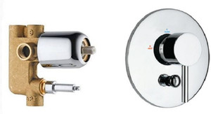 KYOTO florence Brass 3 Inlet Diverter Body and Upper Part with Shiny ...