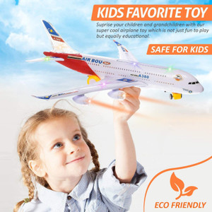 Tenmar Musical AeroPlane Airbus Bump & Go Action Toy with Sound & Light ...