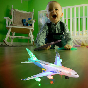 Haulsale Musical AeroPlane Airbus Bump & Go Action Toy with Sound ...