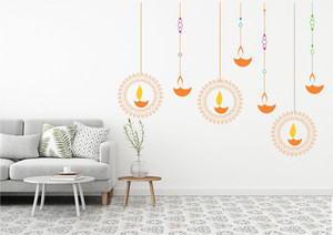 MADHUBAN DÉCOR 90 cm Dia wall sticker Hanging diwali dia wall sticker ...