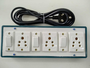Amron (3+3) Extension Switch Board with 3 Mile Sockets(5A) and 3 Mile ...