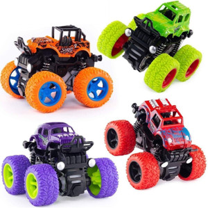 GoodsNet Friction Powered Mini Monster Cars for Kids With Big Rubber ...