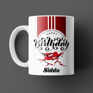 Beautum Happy Birthday Siddu Name White Ceramic Coffee Model ...
