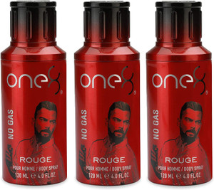 one8 by Virat Kohli One 8 Rouge Deo 120ml*3pc N--03 Deodorant Spray ...