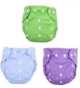 CHILD CHIC BABY REUSABLE DIAPERS SET OF 3( GREEN/ PURPLE/BLUE) - S - M ...