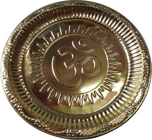 Nitika Brass Pooja Plate with Om Symbol Brass Price in India - Buy ...