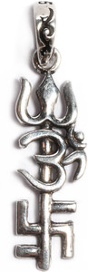 jsaj Silver 925 Sterling Silver OM PENDENT LOCKET OM WITH TRISHUL ...