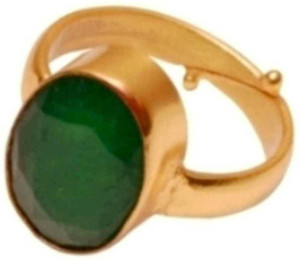 PARTH GEMS Emerald (Panna) Panchdhatu Ring Alloy Emerald Gold Plated ...