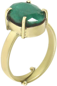 PARTH GEMS Natural Emerald Panna Panchdhatu Adjustable Ring Zinc, Metal ...