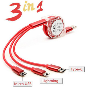 blue seed USB Type C Cable 2 A 2.5 m BBD ()Retractable Fast Charger ...