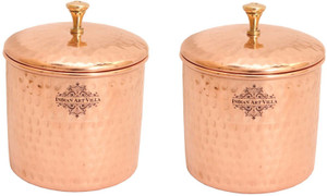 IndianArtVilla Copper Grocery Container - 500 ml Price in India - Buy ...