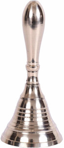 eleganzze Eleganze German Silver Hand Held Bell for Puja Mandir Home ...