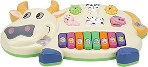MEZIRE Cow Musical Piano with 3 Modes Animal Sounds, Flashing Lights ...