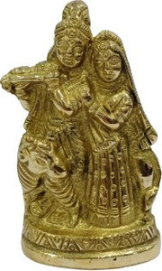 Om Shree Siddhi Vinayak Murti Bhandar Brass Radha Krishna Standing Base ...
