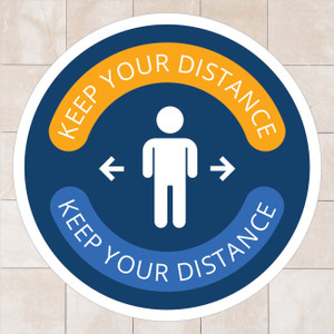 DG KRAFT 30.48 cm Keep Distance Floor Sign Stickers -12"x12" inches ...