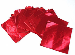 LINE 'N' CURVES 325 Pieces, RED Chocolate Foil Wrappers Sweets Square ...