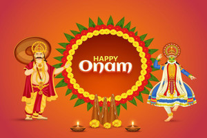 HAPPY ONAM Poster Sticker For Wall (12x18- inch, Multi Color ...