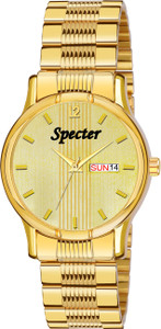 specter Golden Day & Date Dial With Stainless Steel Strap Watch For ...