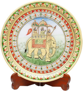Anjali Arts 9 Inch Designer Decorative Marble Plate Marble Decorative ...