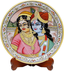 SHIKHA HANDICRAFT Round Shape Lord Radha Krishna Showpiece Pottery ...