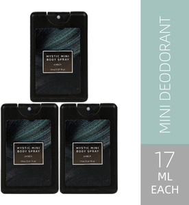 MINISO Mystic Mini Body Spray(Amber)，Pack of 3 Body Mist - For Men ...