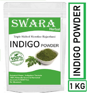 SWARA HERBAL Pure Natural INDIGO Leaf Powder For Black Hair Color Dye ...