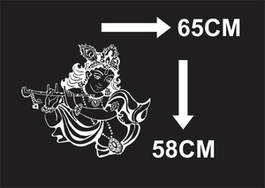 Maa Art World 65 cm Krishna With Fluit Wall Decal Sticker (pvc vinyl ...