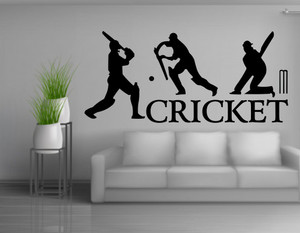 Burhani Decor 58 cm Cricket Wall Sticker Cricket Player Wall Decal ...