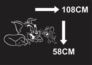Maa Art World 108 cm Tom and Jerry Wall Decal Sticker (pvc vinyl,white ...