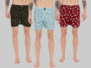 JOVEN Checkered Men Boxer - Buy Black and Blue and Maroon JOVEN ...