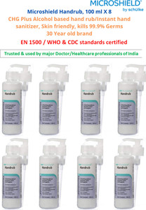Microshield Handrub 100 ml (Pack of 8 with dispenser pump)) Hand Rub ...