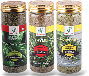 AXIUM Basil- 60g, Thyme- 80g, Rosemerry- 80g, (Pack Of 3 Hearbs ...
