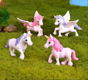 Chocozone Pack of 4 Cute Unicorn Miniatures Garden Decoration Gifts for ...