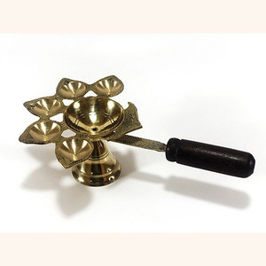 Mistry Company Brass Panch Diya Brass Table Diya Price in India - Buy ...