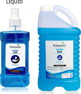 KESUDA 500ml MIST Spray with 5 Liter LIQUID (500ml+5L) Hand Rub Pump ...