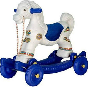 ZORAWAR CLASSICAL 2 in 1 White Horsey Rocker Cum Ride On Toy for Kids ...
