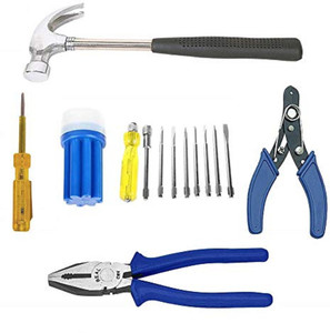 Inditrust Screwdriver set 9pc Pier Wire cutter Claw hammer and Tester ...