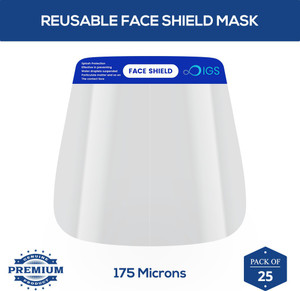 IGS Face shield Pack of 25 IGS Splash Proof Shield Face Mask High ...