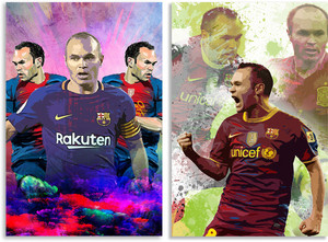 Andres Iniesta Collage Oil Painting Poster Inspirational & Quirky Art ...