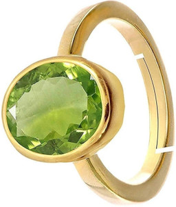 PARTH GEMS Zinc, Metal, Brass, Copper, Nickel Peridot Gold Plated Ring ...
