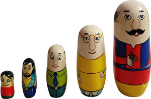 Gogalgai Toys Eco friendly Handcrafted Wooden Motu Patlu Russian Doll ...