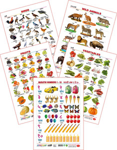 SpectrumChart Educational Large Wall Charts (Set of 5) : ( Wild Animals ...