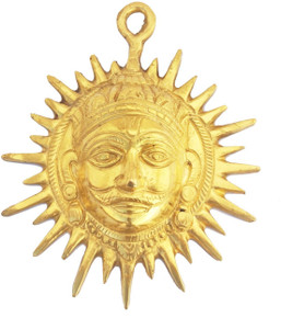 Real Craft Brass Statue of Sun Face Metal Wall Hanging Showpiece ...