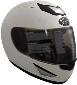 THH HELMETS Plain Full Face Single Helmet (White, Glossy) Motorbike ...