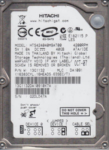 Hitachi pro 40 GB Desktop Silver IDE Internal Hard Disk Drive (HDD ...