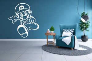 KgnDesigns 75 cm Mario player White Wall Decal Sticker For Home Décor ...