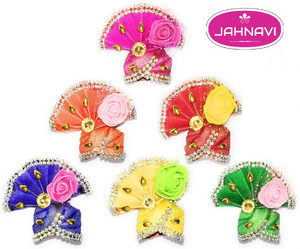 Suparia's Size 2, 3 no. Ladoo Gopal Ji Flower Pagdi (Combo Set of 6 ...