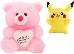Mishka Toys Teddy Bear Soft Stuffed Toys For Kids With Pikachu Cartoon ...