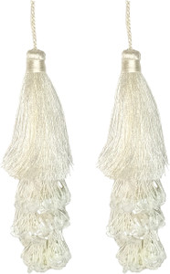 Mass Pro White Tassel Latkan Resham Thread in Small Kat Dana Pipe in ...